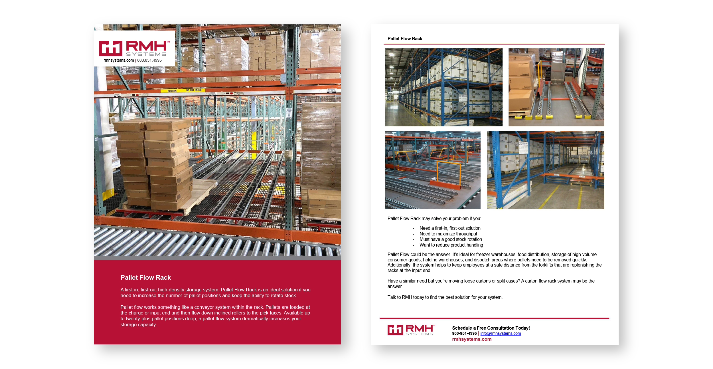RMH Pallet Flow Rack Flyer | www.regalprint.com